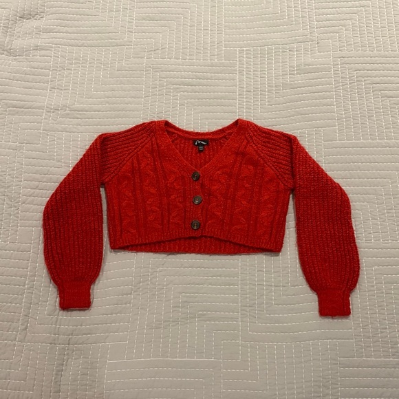 art class | Shirts & Tops | Art Class Red Cropped Button Up Sweater ...
